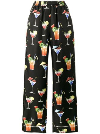 Dolce & Gabbana cocktail print pyjama trousers - Noir