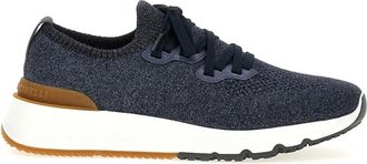 Brunello Cucinelli Homme, Chaussures, Bleu, Taille: 43 EU Baskets Tricot&eacute;es