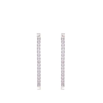 Elisabetta Franchi Femme, Accessoires, Blanc, Taille: ONE Size Boucles doreilles avec strass