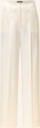 Luisa Cerano Luisa Cerano Marlenehose Aus Satin Mit Galonstreifen weiss