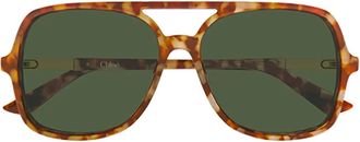 Chlo&eacute; Femme, Accessoires, Brun, Taille: 57 MM Lunettes de soleil Aviateur