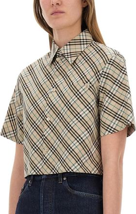 Burberry Multicolour Cotton Cropped Shirt - Multicolor
