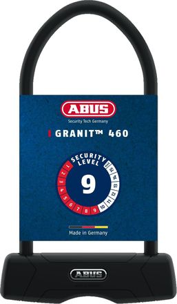ABUS B&uuml;gelschloss Granit 460 + SH B-Halterung - Fahrradschloss mit 12 mm starkem Rundb&uuml;gel und Wendeschl&uuml;ssel - ABUS-Sicherheitslevel 9-300 mm B&uuml;gelh&ouml;he