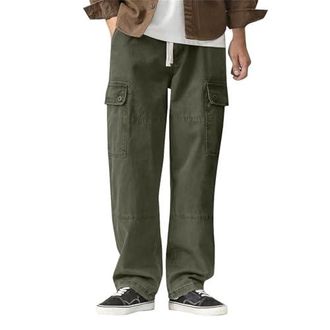 Generic Salopette d&eacute;contract&eacute;e pour homme Coupe confortable, Vert noir, XXL