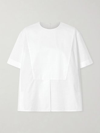 Jil Sander T-shirt Aus Karierter Baumwolle - Wei&szlig;