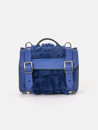 The Cambridge Satchel Company The Micro Bowls Bag - Electric Blue Merino Fluff with Sultry Blue