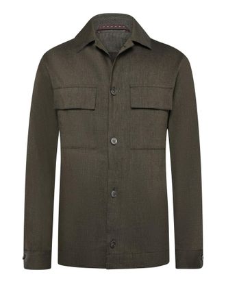 Windsor Overshirt Lavoro aus Leinen und Wolle, Shaped Fit in
