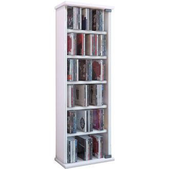 ebuy24 Ebuy24 - Etag&egrave;re cd/dvd m&eacute;dia Vetro h. 92 x l. 31 x p. 18 cm Blanc