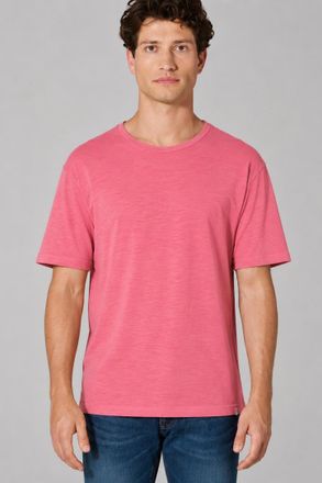 Hempage Hempage Herren vegan T-Shirt Slub Jersey Hibiskus Pink
