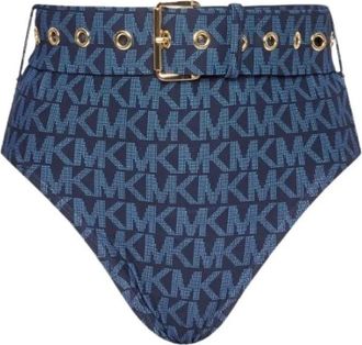 Michael Kors Femme, Maillots de bain, Bleu, Taille: 40 FR Bas de bikini taille haute