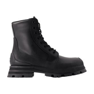 Alexander McQueen Mens Ankle Boot Black Calfskin