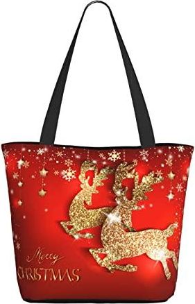 AOOEDM Joyeux No&euml;l (2) sac &agrave; provisions pour femme 33 x 27,9 x 17,8 cm. Le cadeau parfait pour la Saint-Valentin. Cest de la Saint-Valentin pour maman, fille