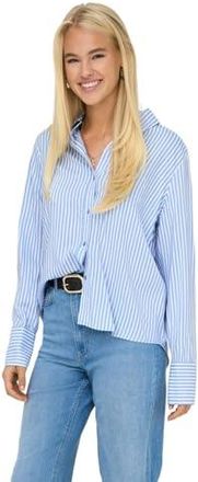 Only Onlberit Life L/S T-Shirt WVN &agrave; col Chemise &agrave; Manches Longues pour Le Quotidien, Serenity., XS