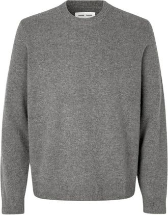 Sams&oslash;e & Sams&oslash;e Pull en maille Isak - Homme - Pulls - Gris - Taille: M
