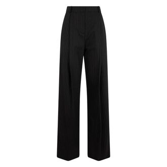 Elisabetta Franchi Weite gestreifte Hose - - Trousers - Damen - Schwarzk - L