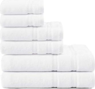 Tommy Hilfiger Badetücher, superweiches und saugfähiges Premium-Material ohne Drehung, Öko-Tex Zertifiziert (Harborside Solid White, 6er-Pack)