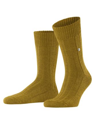 Burlington Herren Socken Dover M So Wolle einfarbig 1 Paar, Gelb Mustard 1593, 40-46