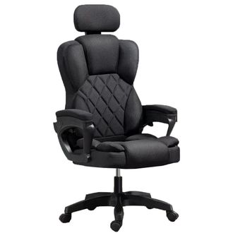Generic B&uuml;rostuhl hoher R&uuml;ckenlehne,Verstellbarer Chefsessel breiter Sitzfl&auml;che,ergonomischer Sitz,gepolstertes Sitzkissen,Lendenwirbelst&uuml;tze(Farbe: Schwarz B