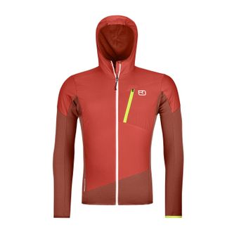Ortovox LADIZ HYBRID JACKET M - Funktionale Merino Hybrid-Jacke für HERREN mit winddichten Einsätzen für den alpinen Einsatz - ORANGE - HERREN - XXL