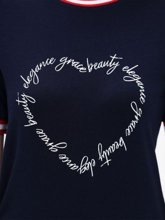 Passioni T-Shirt mit Herz Motiv in Navy Schriftzug