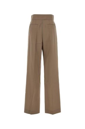 Valentino Garavani Womens Cappuccino British Mohair Pant Beigechino Exterior: Wool Pantaloni Trousers