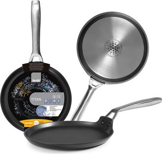 Ibili Crêpe-Pfanne Titan, 22 cm, Aluminiumdruckguss, Anti-Haft, geeignet für Induktion