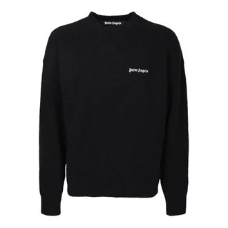 Palm Angels Homme, Pulls, Noir, Taille: S Pull ras du cou avec logo