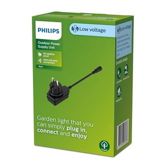 Philips Outdoor Niedervolt Netzteil EU 12W, 24V, IP67 wasserfest, schwarz