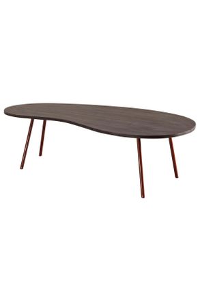 MID.YOU Mid.you Couchtisch, Dunkelgrau, Holz, Akazie, massiv, Freiform, rund, 63x34.5x122 cm, einfacher Aufbau, Wohnzimmer, Wohnzimmertische, Couchtische