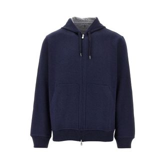Brunello Cucinelli Double jersey full-zip hoodie Man S