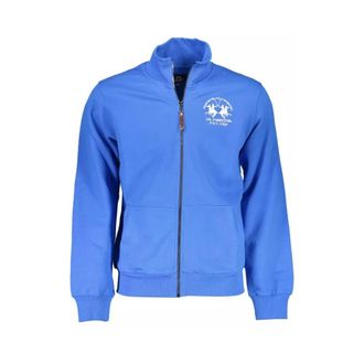 La Martina Homme, Sweatshirts et sweats &agrave; capuche, Bleu, Taille: M Pull Bleu &agrave; Fermeture &Eacute;clair et Broderie