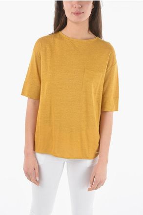 Woolrich Linen Crewneck T-Shirt SLUB With Pocket size Xs