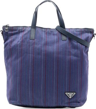 Prada Hobo Bags - Tessuto Stampato Satchel - Gr. unisize - in Blau - f&uuml;r Damen