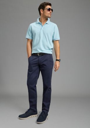 Man's World Poloshirt MANS WORLD, Herren, Gr. 60/62 (XXL), hellblau, Piqu&eacute;, Obermaterial: 100% Baumwolle, unifarben, Basic, regular fit, Rundhals, Flachstrickb&uuml;nd