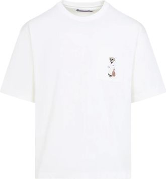 Ralph Lauren Homme, Tops, Blanc, Taille: S Pocket Bear-detail T-shirt