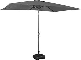 Alice's Garden Parasol droit rectangulaire 2x3m - Touquet gris - m&acirc;t central en aluminium orientable et manivelle douverture