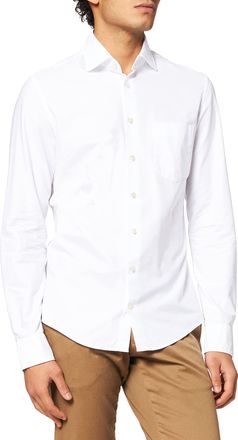 Seidensticker Herren Slim Fit Langarm Oxford Hemd, wei&szlig;, S