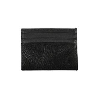 Tommy Hilfiger Textured Leather Card Case - Black