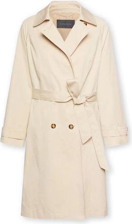 Elena Miro Femme, Manteaux, Beige, Taille: 52 FR Trench-coat crois&eacute; en gabardine