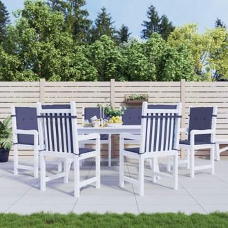 vidaXL Niedriglehner-Auflagen 6 Stk. Marineblau Stoff - Vidaxl