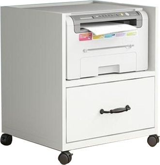 Generic Druckerständer 2-stufiger Druckerständer mit Aufbewahrungsschublade,Untertisch-Organizer mit feststellbaren Rädern for den Heim- und Bürogebrauch (L 5