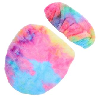 Artibetter Pl&uuml;sch Toilettendeckelbezug und Sp&uuml;lkastenabdeckung Satz Weiches Kissen Batik Design Passend f&uuml;r 43 60cm Toilettensitze Dekorativer Wc Deckelbezug f&uuml;r