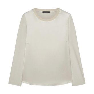 Elena Miro Viskose T-Shirt - - Blouses & Shirts - Damen - Beige - L