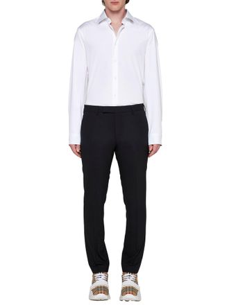 Burberry Mens Summerton Check Cotton Shirt White