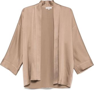 Antonelli Femme, Blouses et Chemises, Brun, Taille: 44 FR Chemise Marron à Manches Longues Ceinturée