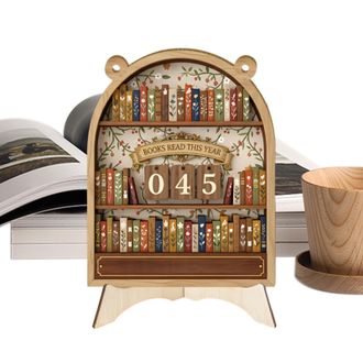 Generic Tracker F&uuml;r Dieses Jahr Gelesene B&uuml;cher, Holz Jahreslesez&auml;hler, Moderne Lesez&auml;hler B&uuml;cherregaldekoration, Multifunktionale Buchz&auml;hler F&uuml;r Bibliothekse