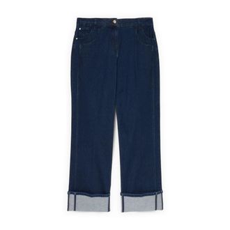 Fiorella Rubino Wide Leg Jeans mit Maxi-Umschlag - - Jeans - Damen - Blau - 4XL