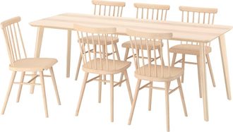 IKEA LISABO / H&Ouml;GVED Tisch und 6 St&uuml;hle