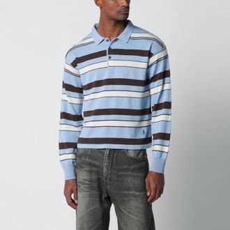 J.W.Anderson Light blue striped cotton-blend polo