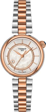 Tissot D&eacute;sir 28mm, Automatik, Bis zu 80 Stunden Gangreserve, Perlmuttzifferblatt Damenuhr T152.207.22.111.00